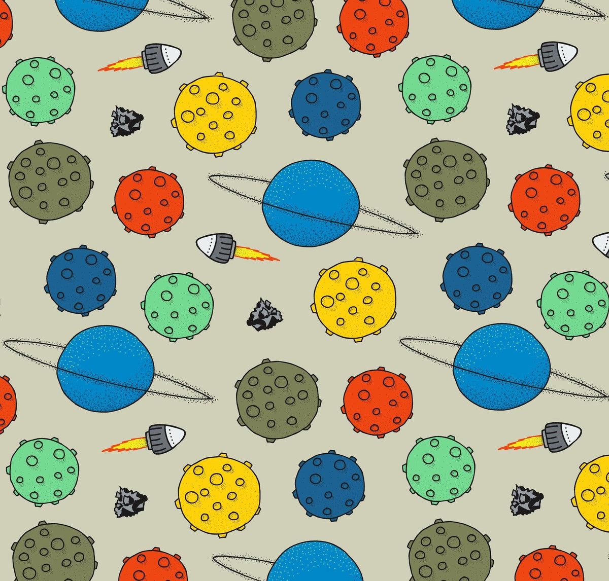 Bedding Set: Small Planets Putty – Biddle and Bop